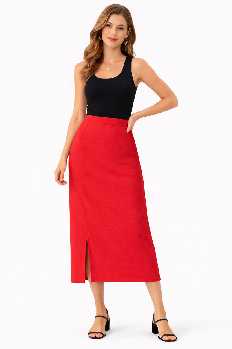 IC Collection Classic Pencil Midi Skirt-4572S – Unique Apparel USA