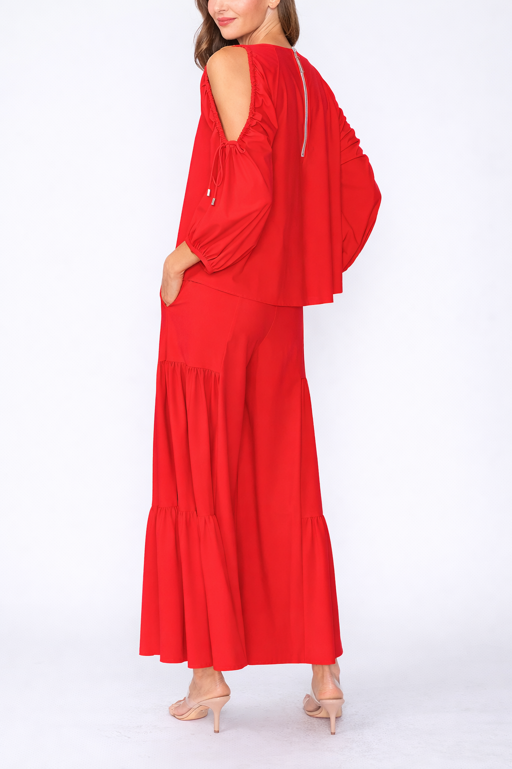 IC Collection Tie-Sleeve Cold Shoulder Dolman Top-7637TB – Unique ...