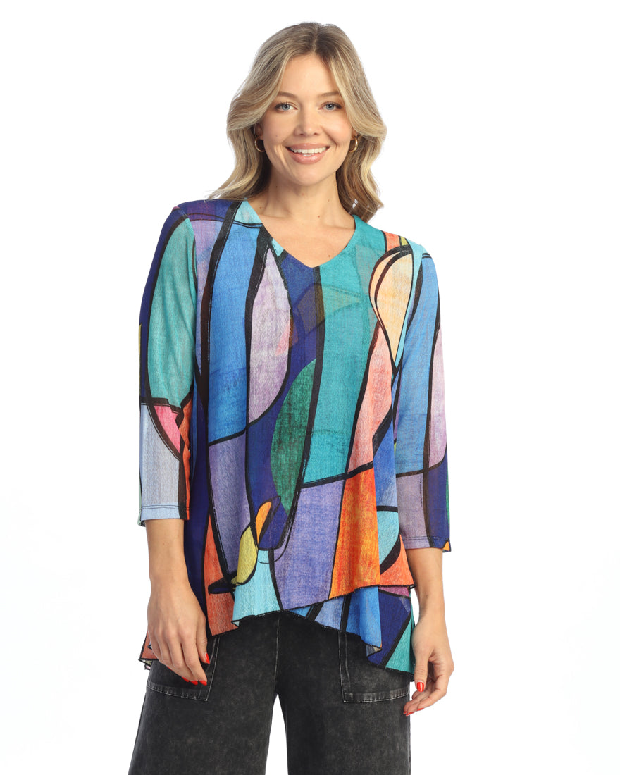 Mesh V-Neck Tunic-2068-VITA – Unique Apparel USA