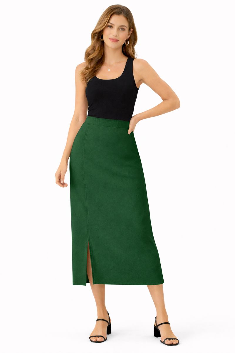 IC Collection Classic Pencil Midi Skirt-4572S – Unique Apparel USA