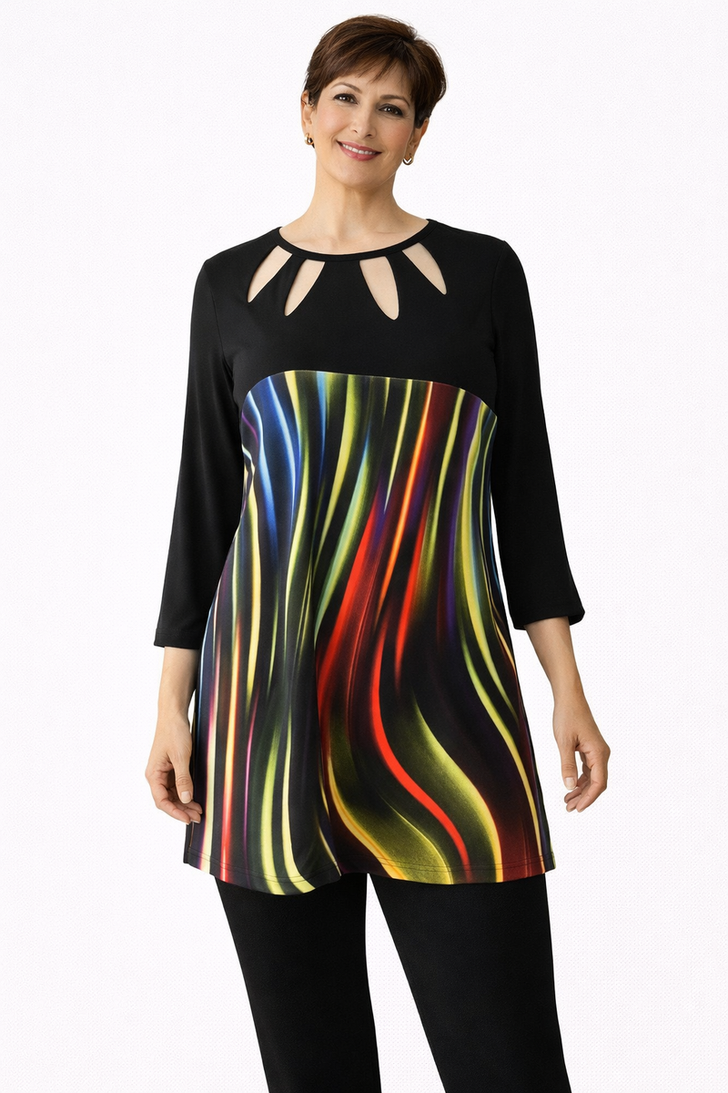 Eva Varro Gina 3/4 Sleeve Tunic T12645D | Plus Size Top | Unique ...